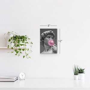 Michelangelo's Masterpiece Statue of David Pink Bubble Gum Art Canvas ...