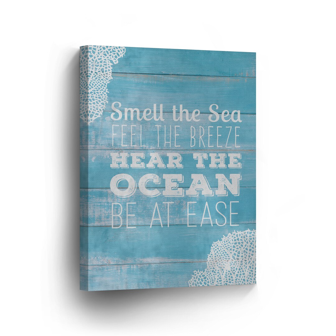 Ocean Quote Coral Painting White Blue Wooden Nautical Decor - Etsy