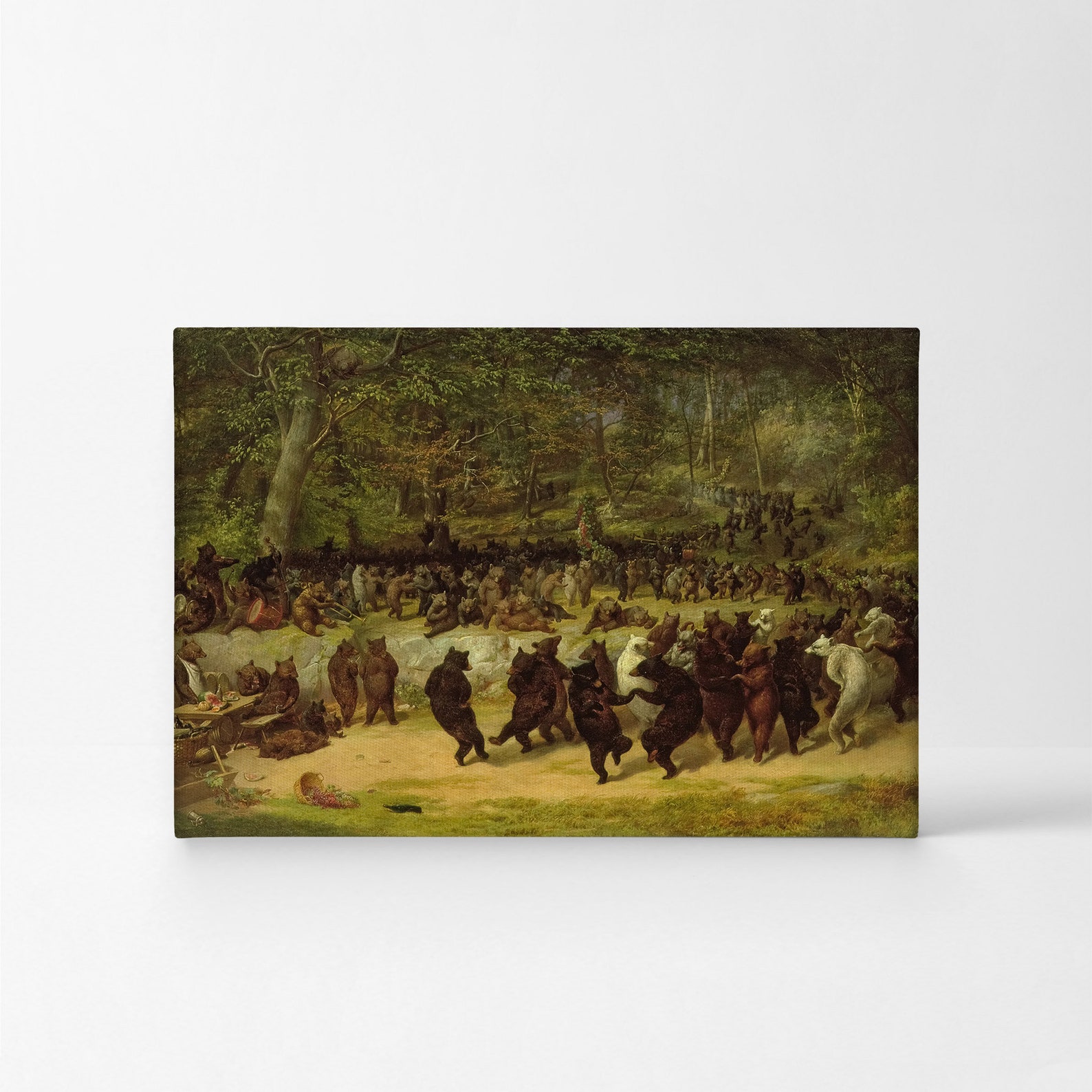 The Bear Dance 1850 by William Holbrook Beard Canvas Wall Art Print ...