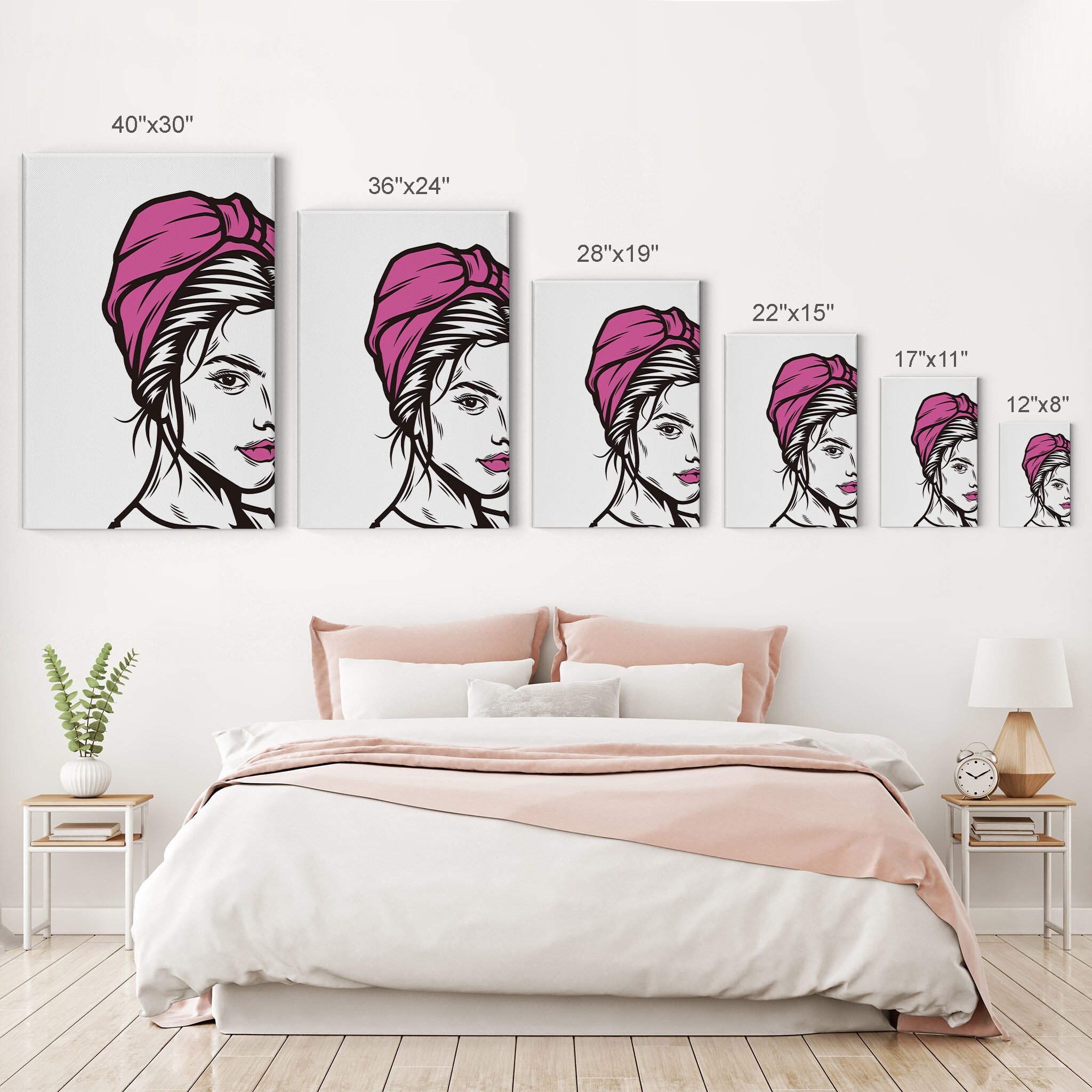 Pink Bandeau and Lips Woman Sketch Pop Art Glam Fashion Wall - Etsy