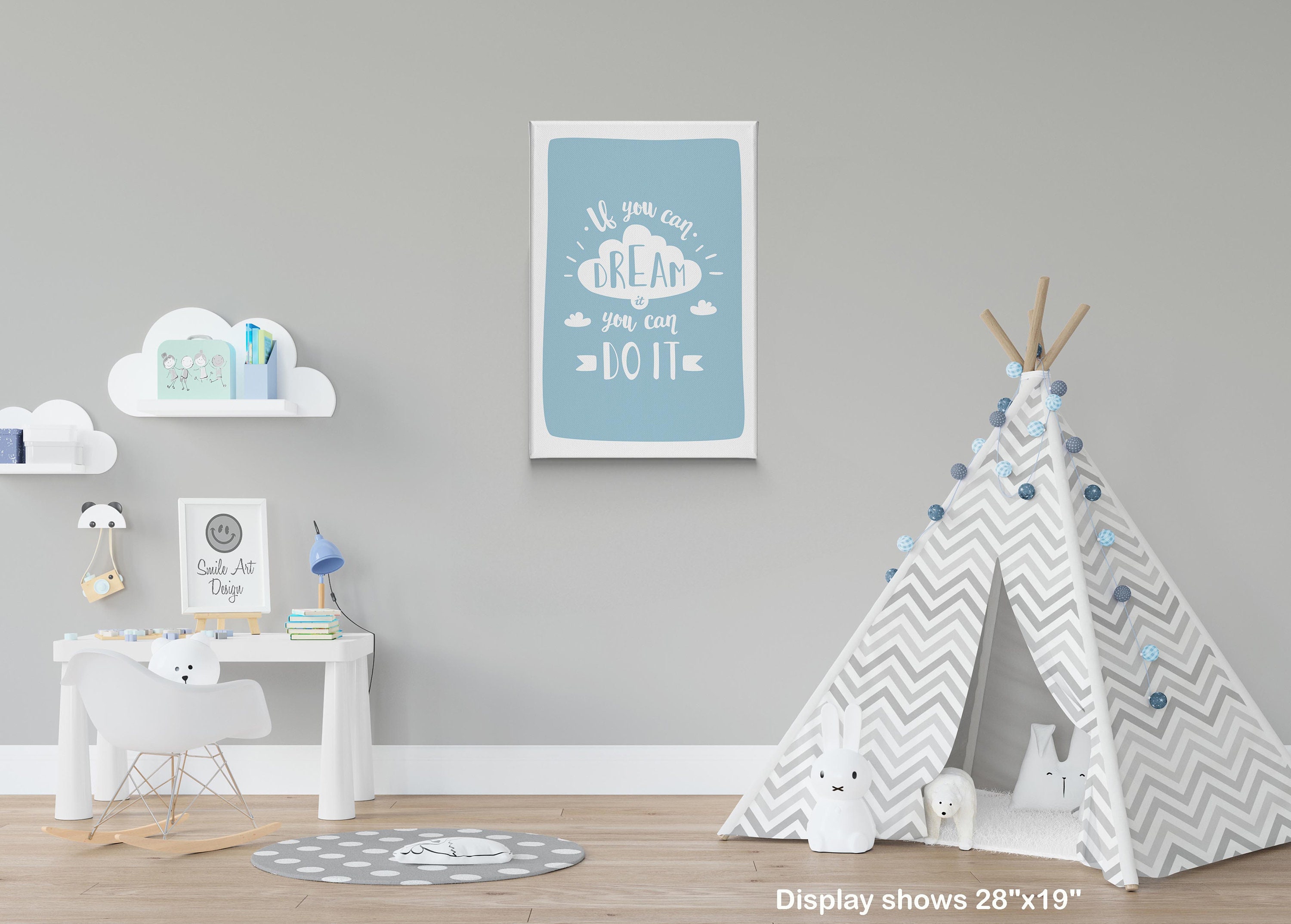 If You Can Dream You Can Do It Quote Blue CANVAS PRINT Nursery | Etsy