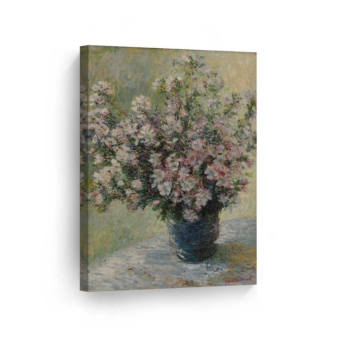 Vase of Flowers by Claude Monet Canvas Wall Art Print Art Painting ...