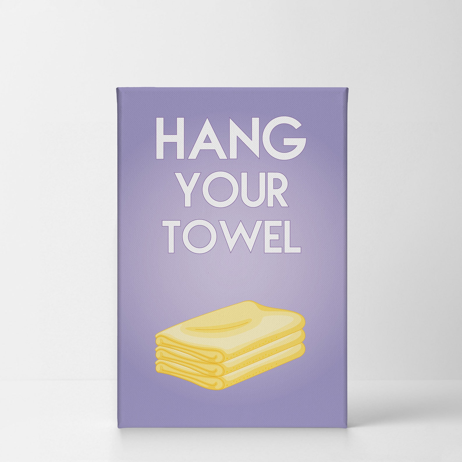 Hang Your Towel Quote Saying Bathroom Decor Canvas Print Kids Decor ...