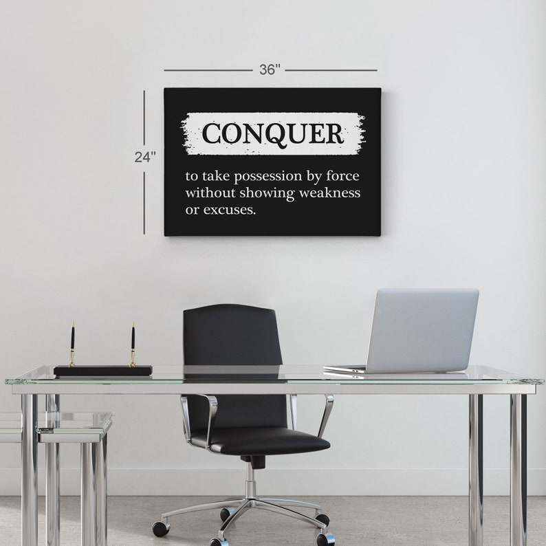 Conquer Definition Black and White Dictionary Motivational - Etsy