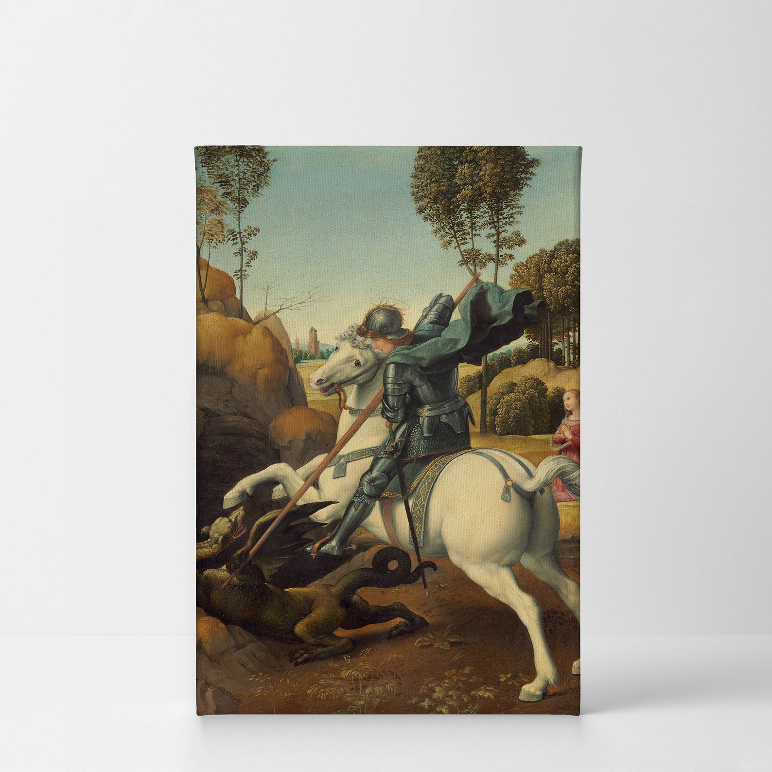 St. George and the Dragon by Raphael Art Canvas Wall Art Print Famous ...