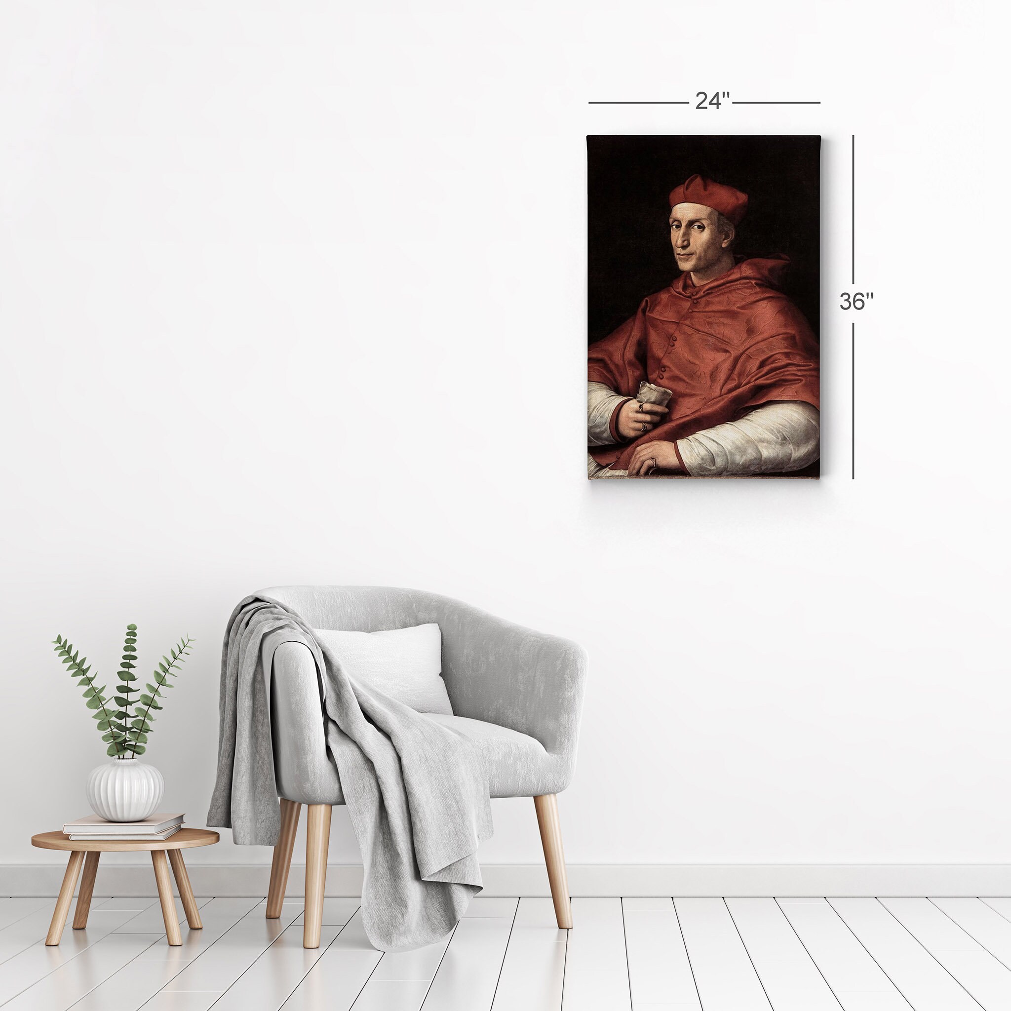Portrait of Cardinal Bibbiena by Raphael Art Canvas Wall Art Print ...