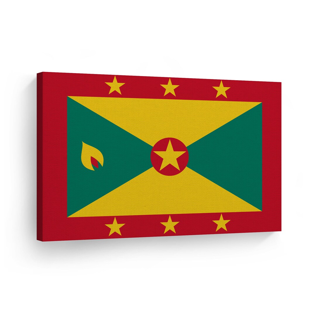 Grenada Flag CANVAS or METAL Wall Art Print Country Flags Office Living ...