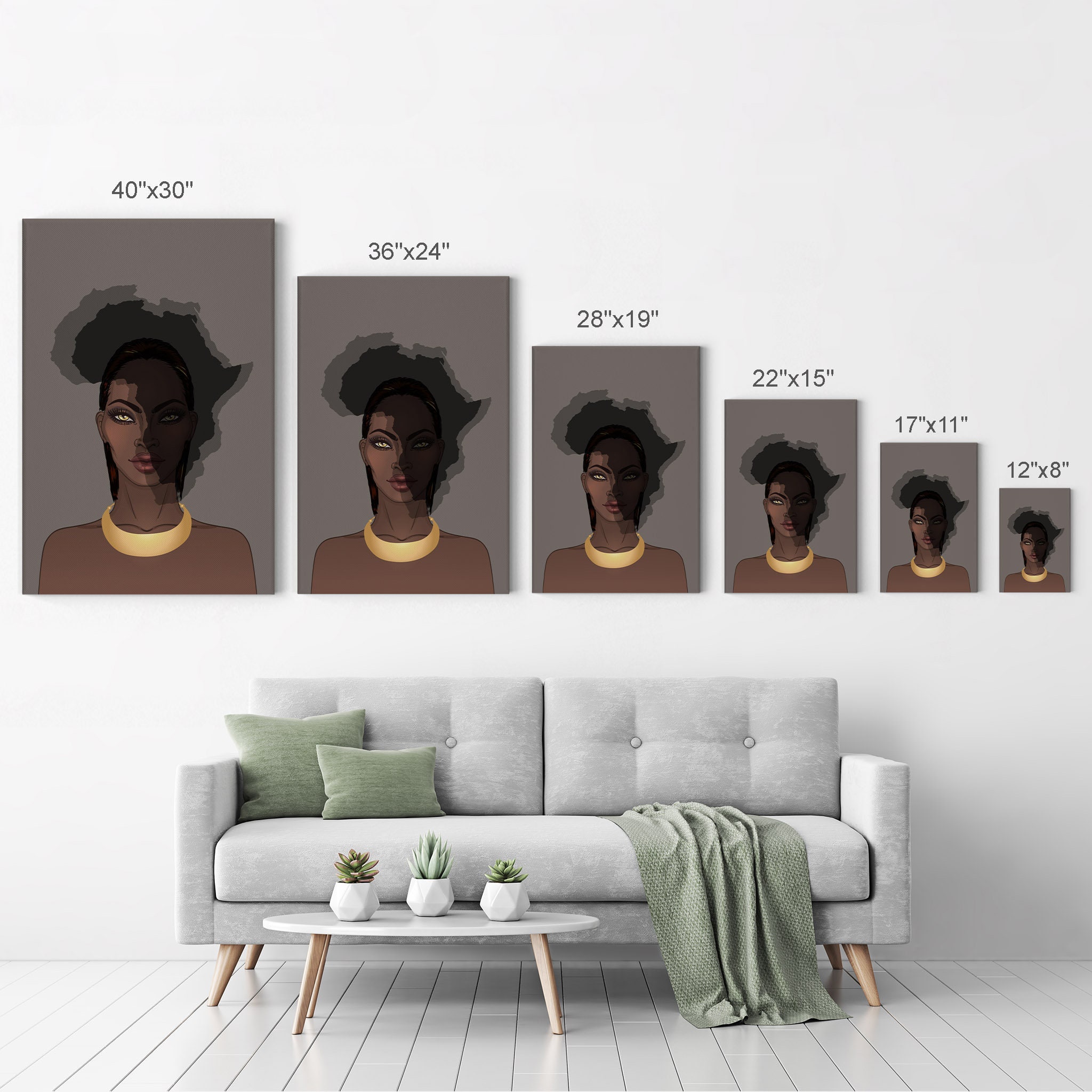 African Map Shadow African American Art Woman Canvas Wall Art - Etsy
