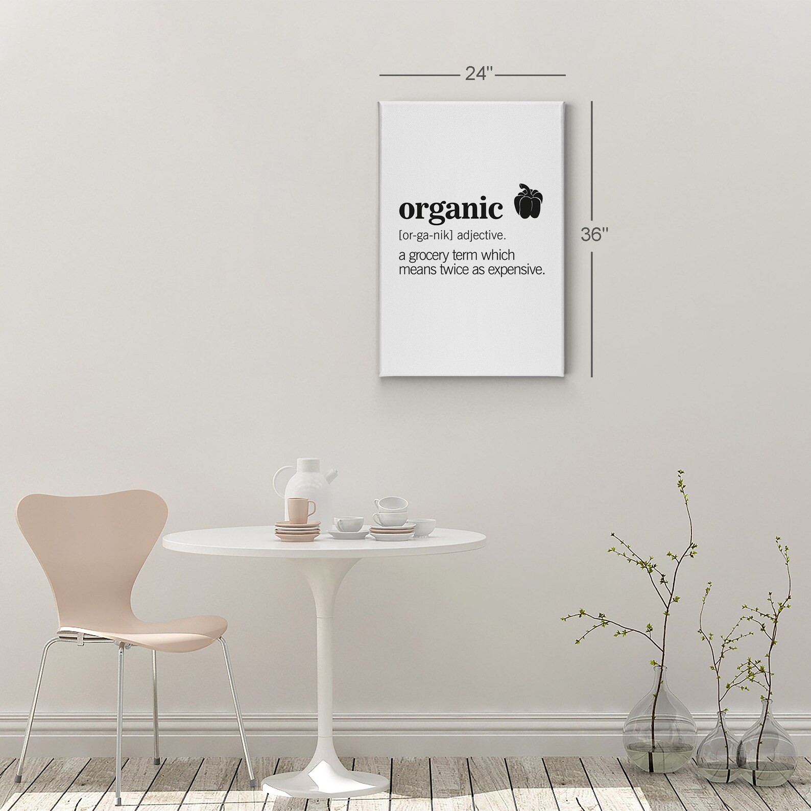 Noun Dictionary Definition of Organic Funny Quote Kitchen Canvas Wall ...
