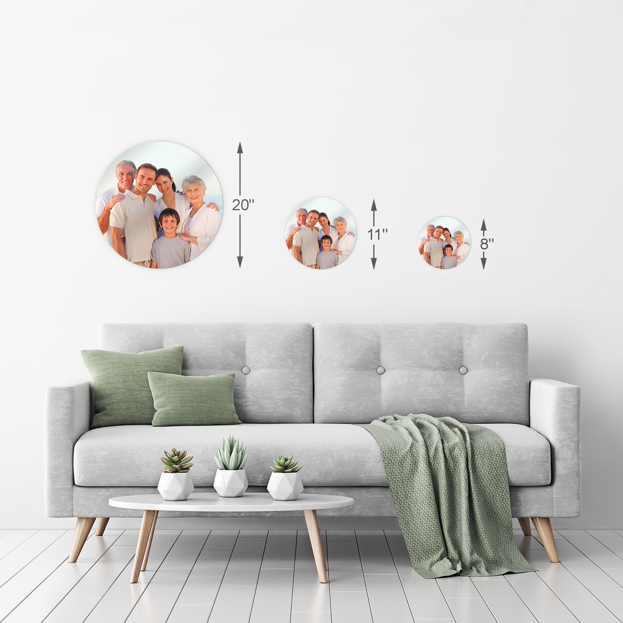 Custom Photo on Round Circle Metal Personalized Photo Wall | Etsy