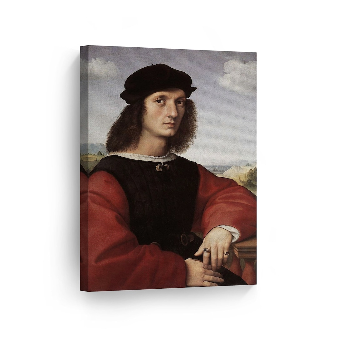 Portrait of Agnolo Doni by Raphael Art Canvas Wall Art Print Famous ...