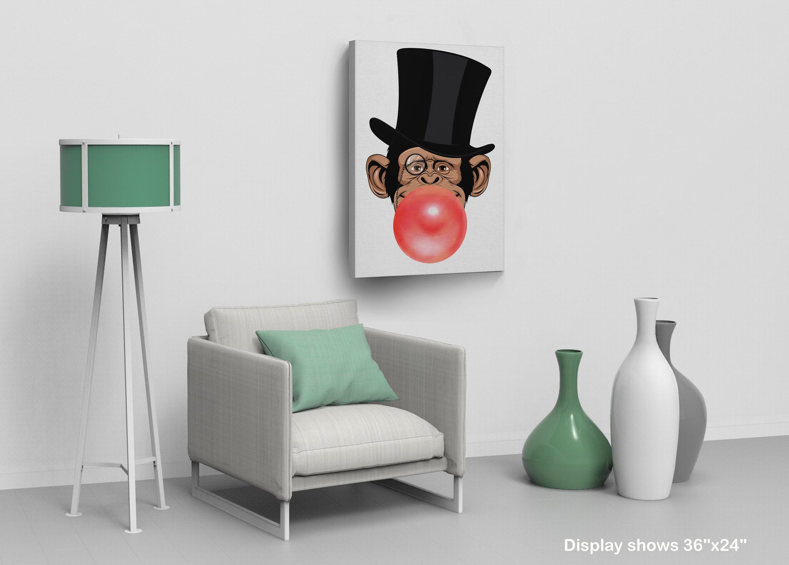 Funny Senior Monkey Gorilla with Top Hat Animal Bubble Gum Art | Etsy