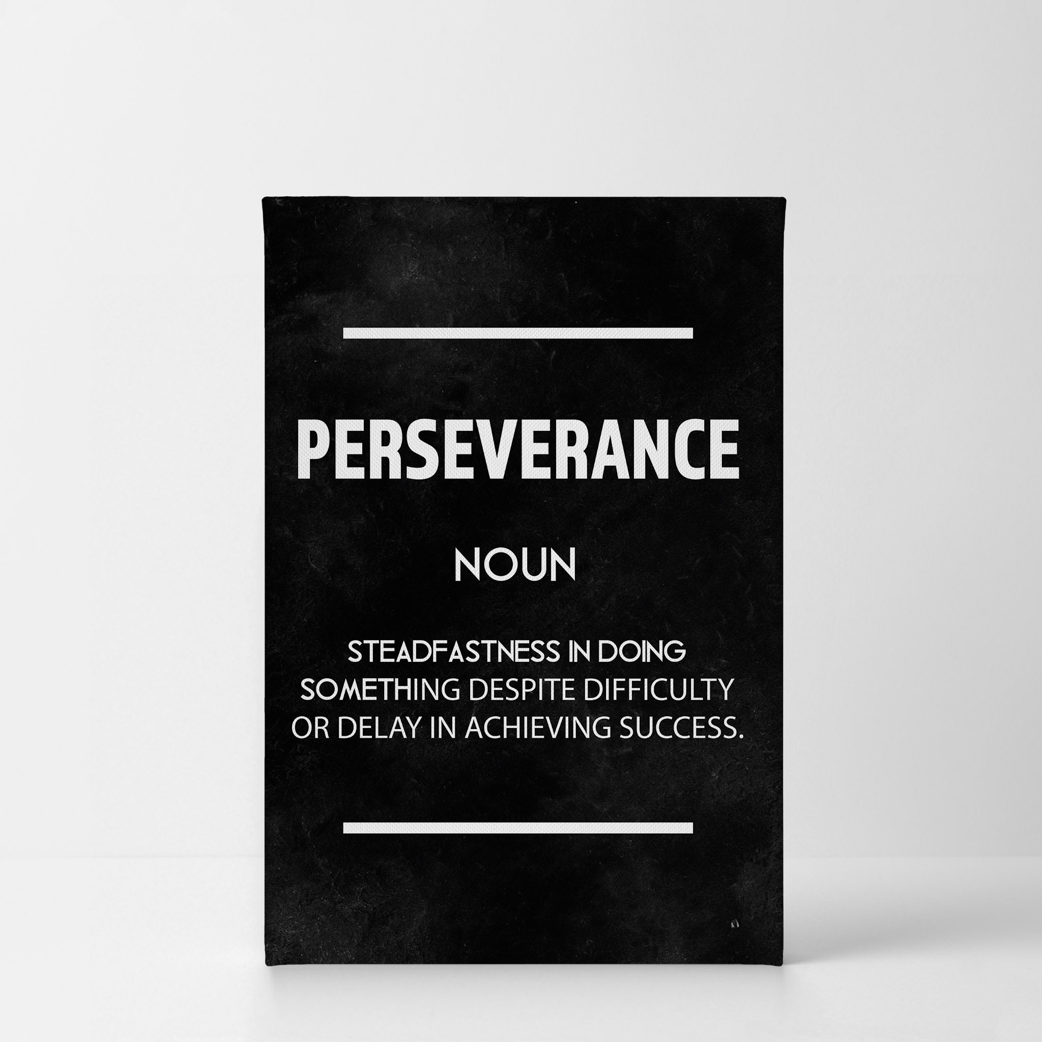 Perseverance Definition Dictionary Black Motivational Canvas Wall Art ...
