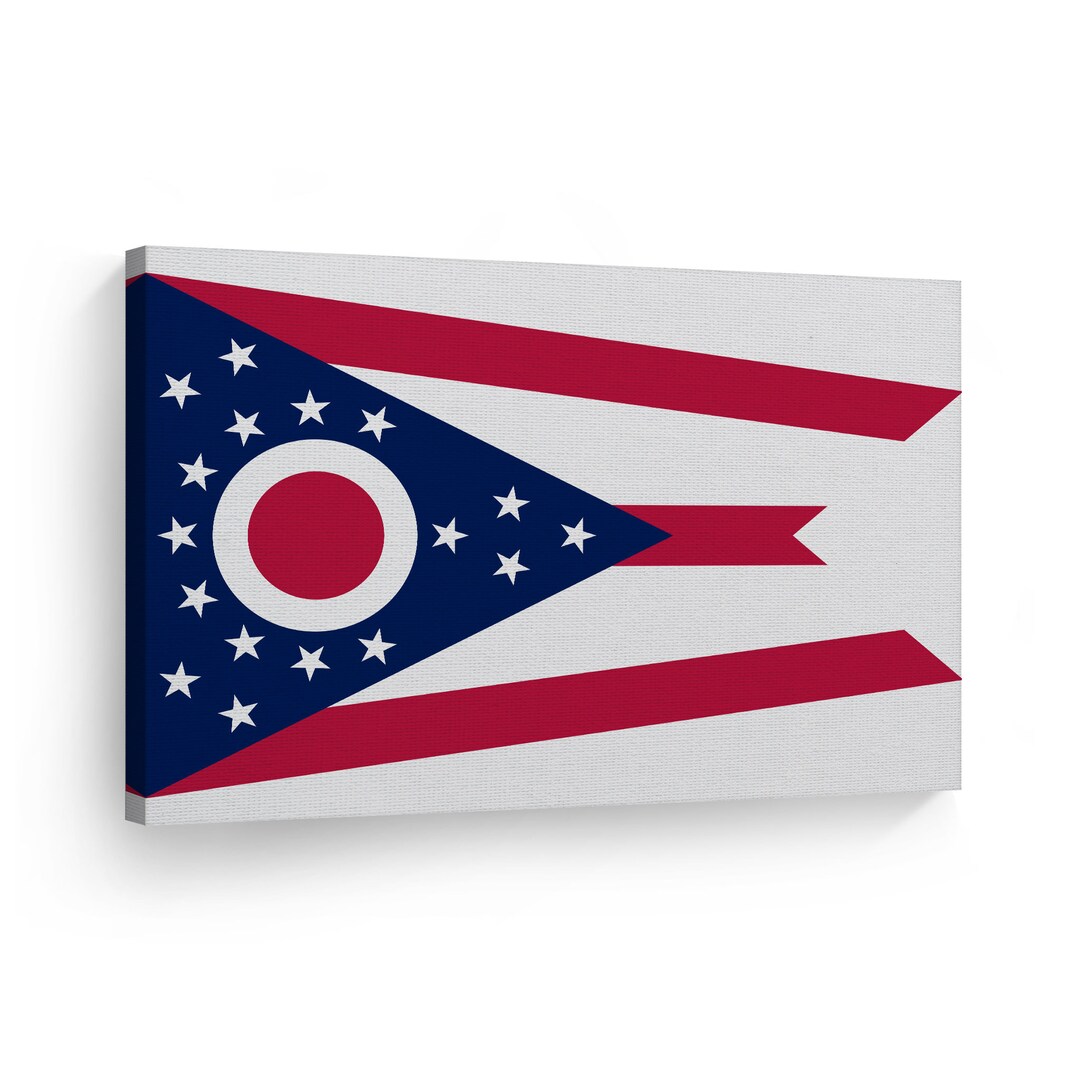 Ohio State Flag CANVAS or METAL Wall Art Print State Capital of the USA ...