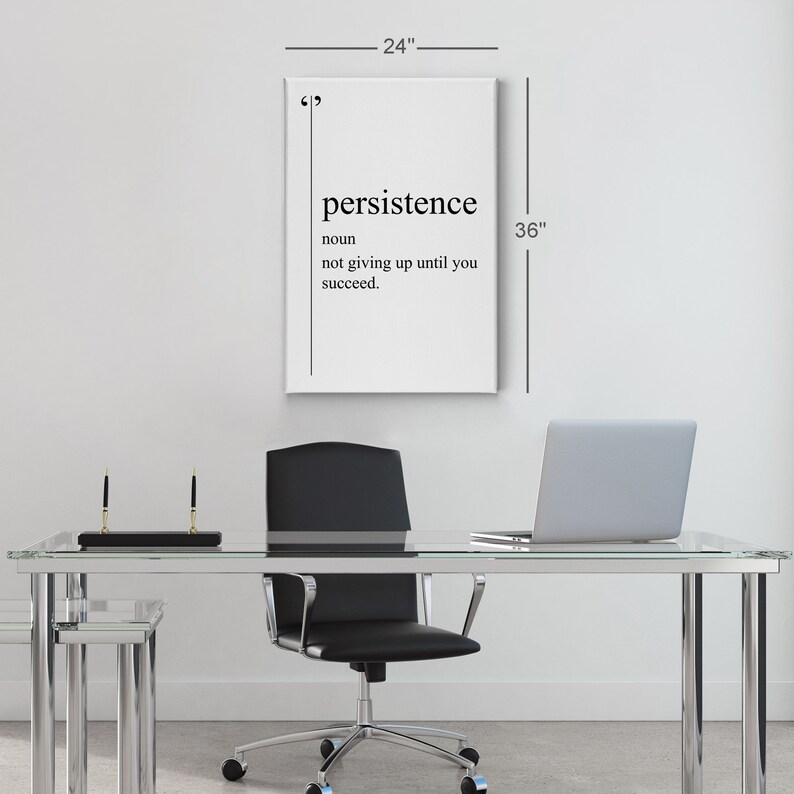 Persistence Definition Black and White Dictionary Motivational - Etsy