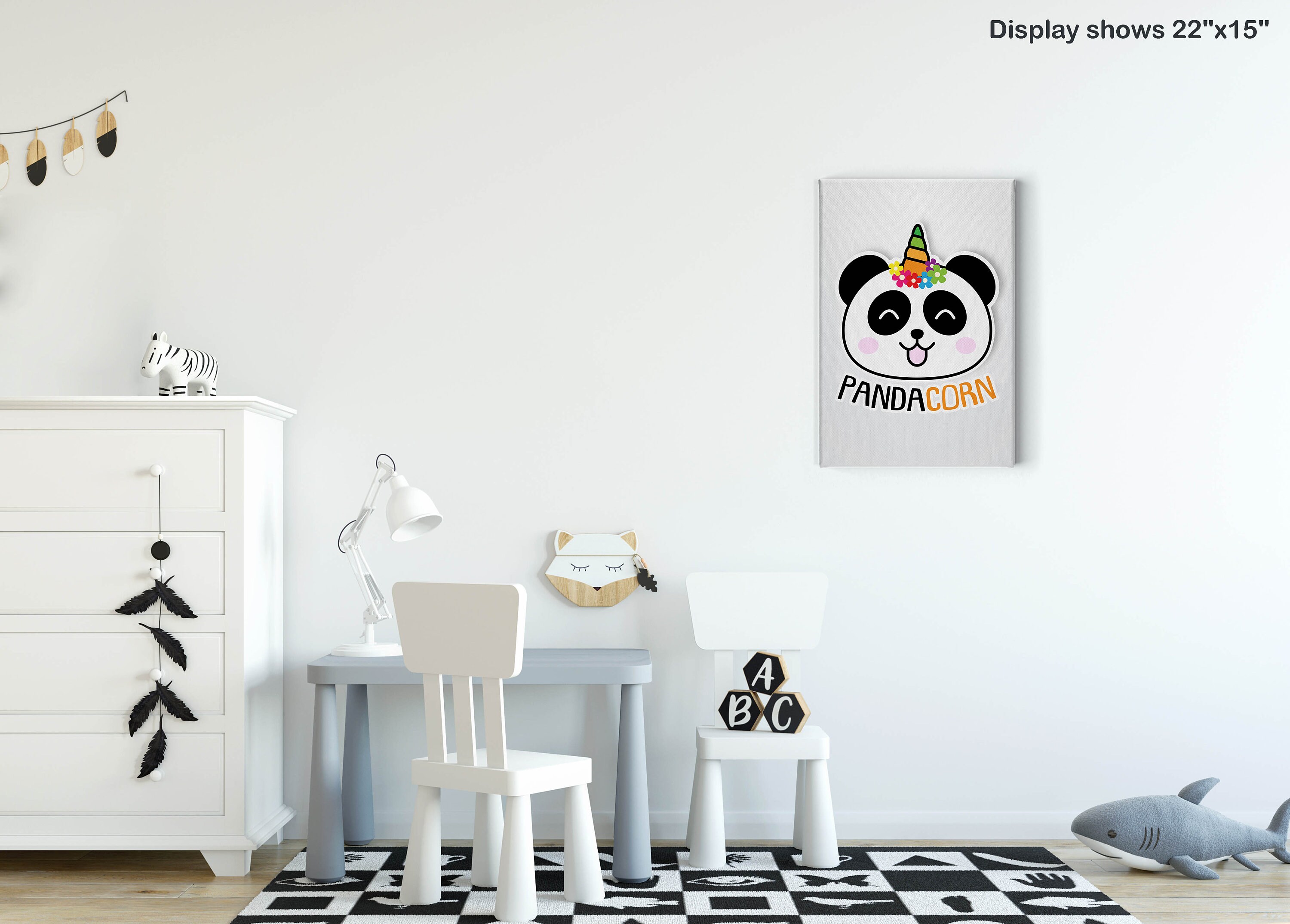 Cute Pandacorn Unicorn Wall Decor Unicorn Party White Background CANVAS ...