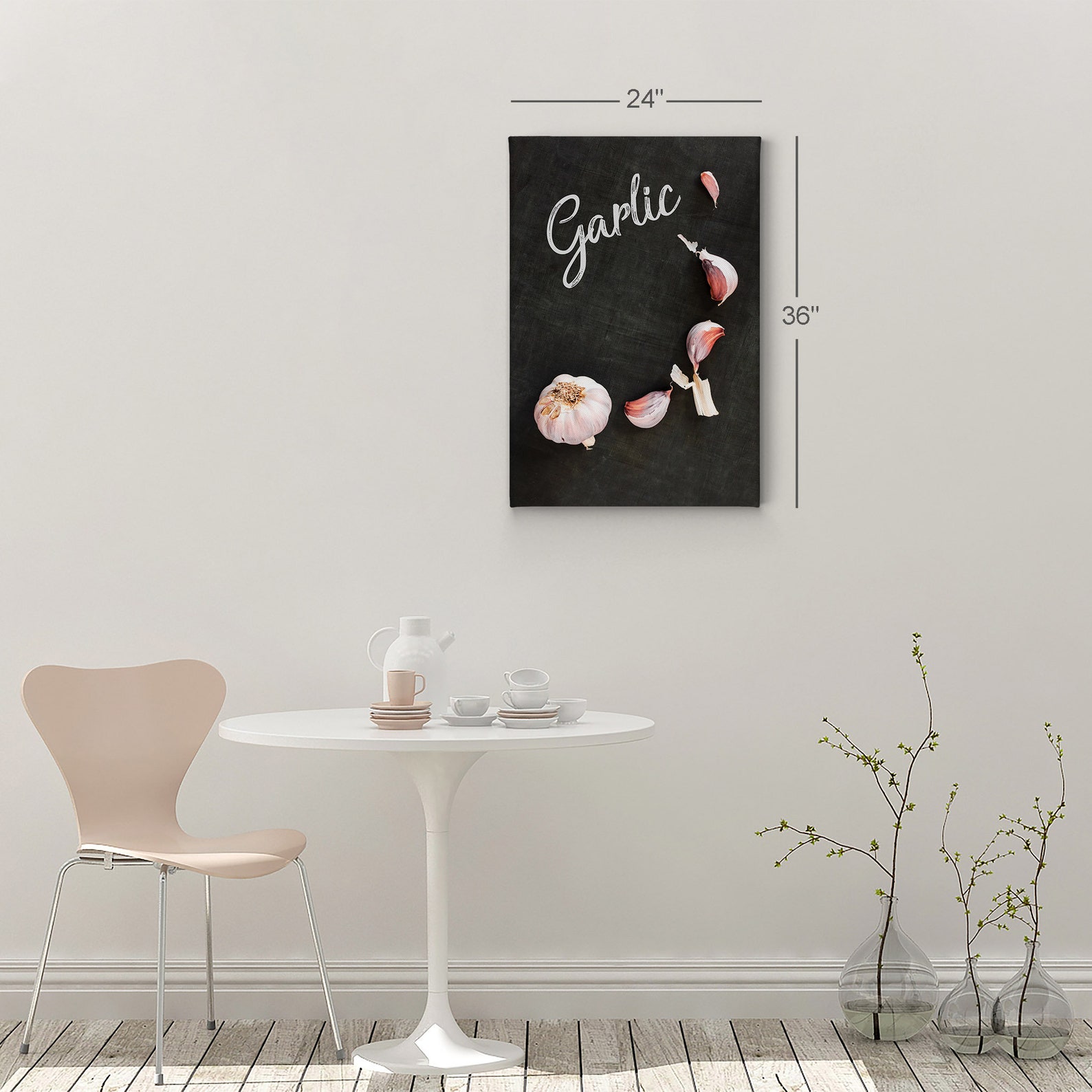 Garlic Lettering on Blackboard Kitchen Canvas Wall Art Print - Etsy