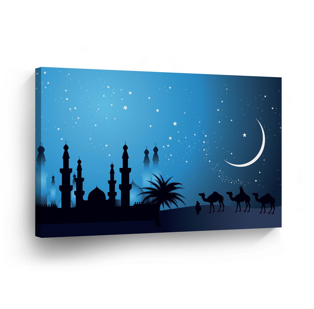 Islamic Wall Art Canvas Print Arabic Calligraphy Ramadan Kareem Eid ...