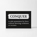 Conquer Definition Black and White Dictionary Motivational Canvas Wall ...