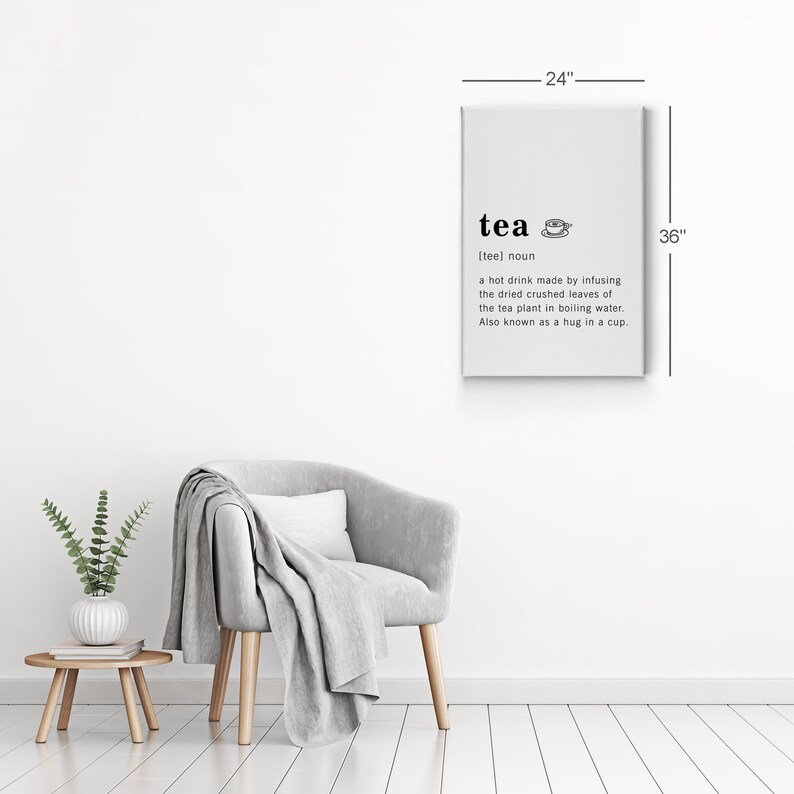 Funny Noun Dictionary Definition of Tea Canvas Print Inspirational ...