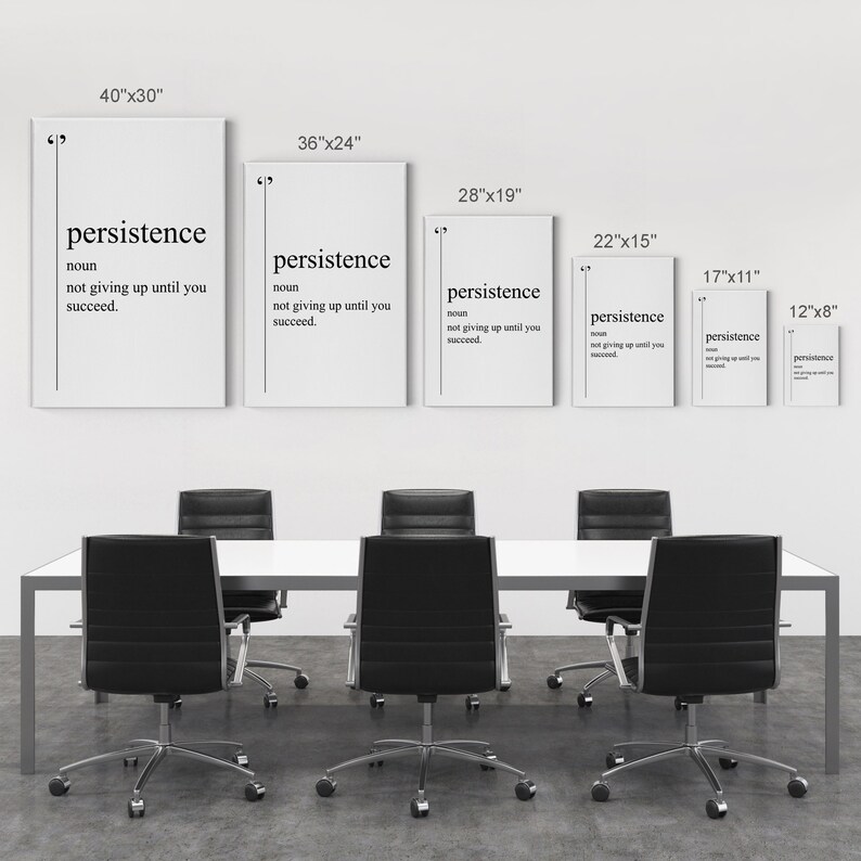 Persistence Definition Black and White Dictionary Motivational - Etsy