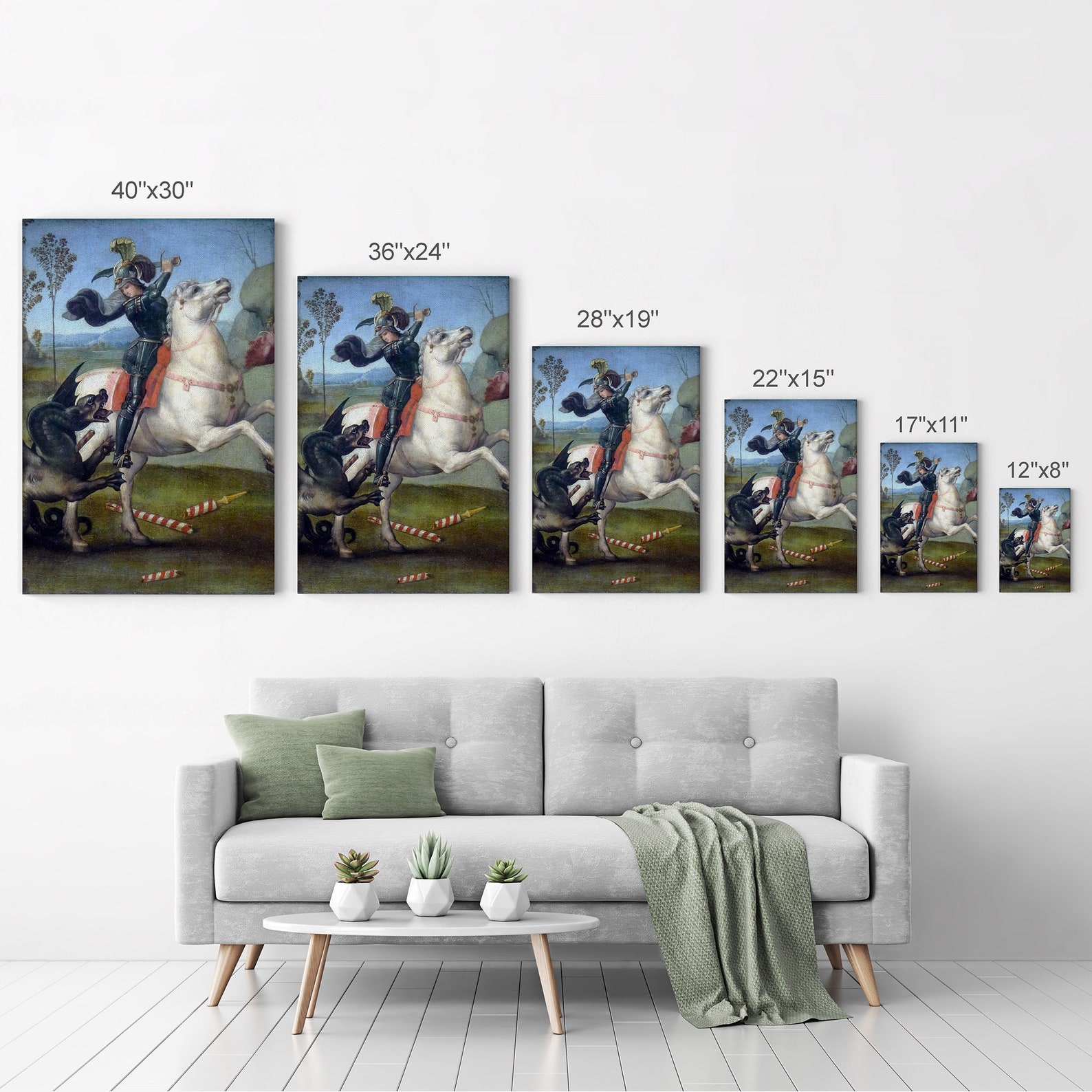 St. George Fighting the Dragon by Raphael Art Canvas Wall Art - Etsy