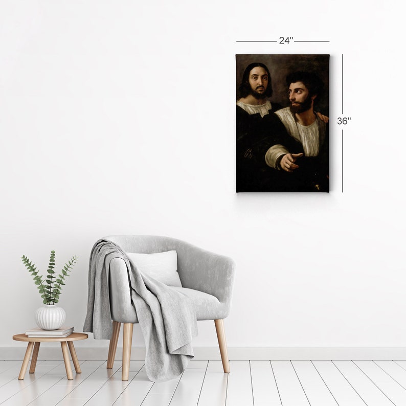 Self-portrait With a Friend by Raphael Art Canvas Wall Art Print Famous ...