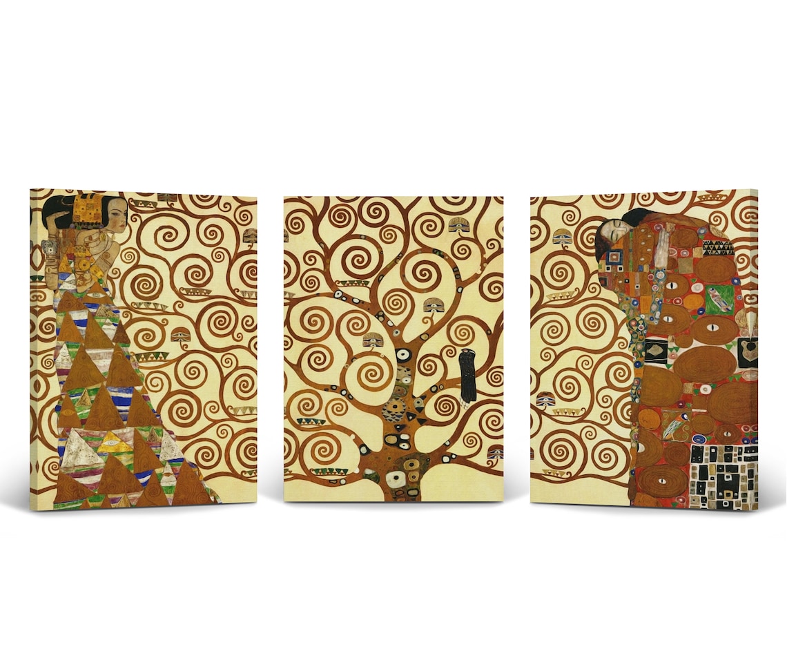 The Tree of Life Stoclet Frieze by Gustav Klimt 3 Panel | Etsy