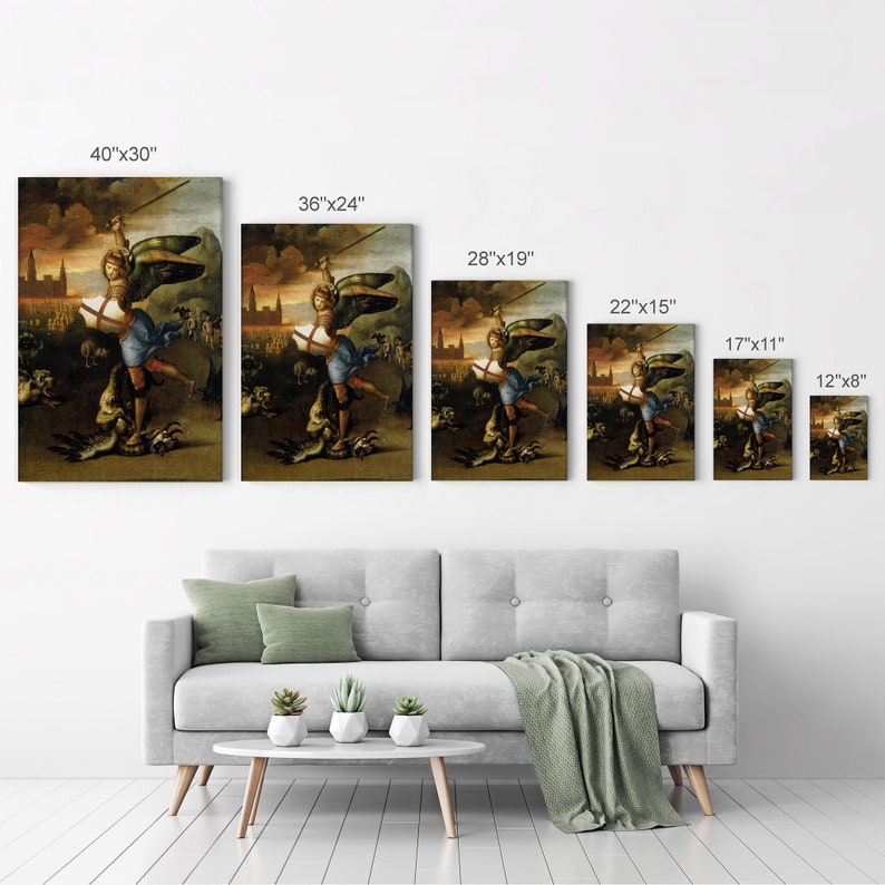 St. Michael by Raphael Art Canvas Wall Art Print Famous Fine - Etsy