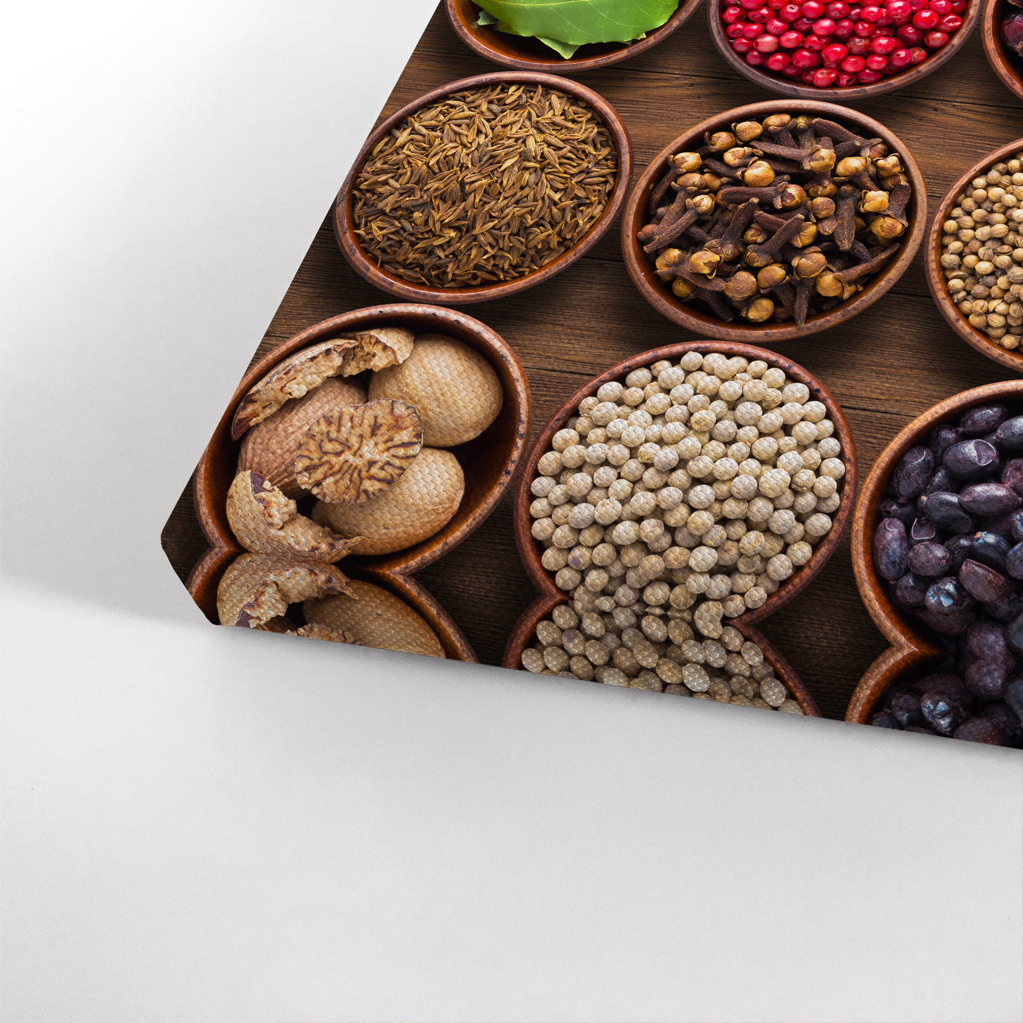 Colorful Indian Spices and Herbs in Bowls Kitchen Canvas Wall Art Print ...