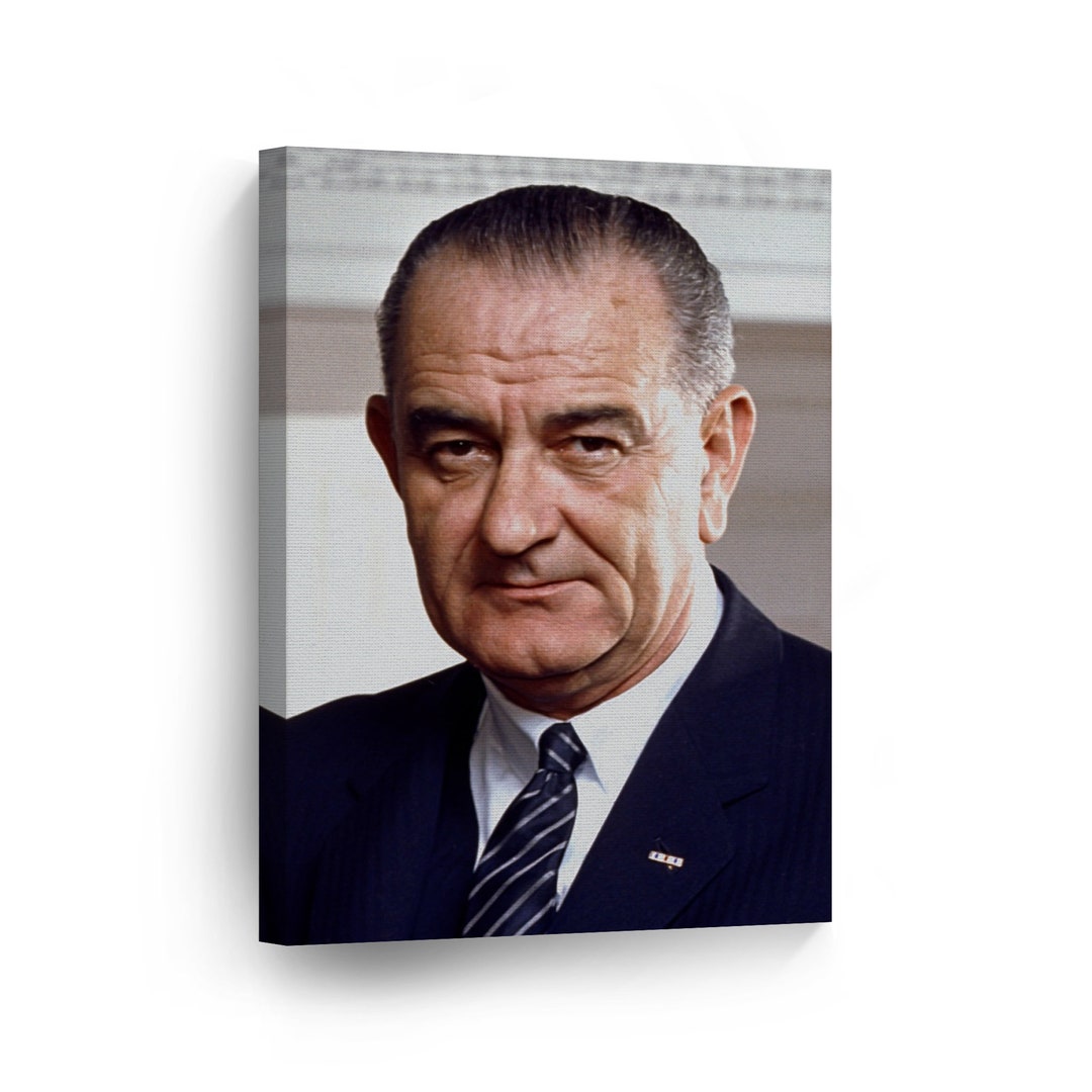 36th President of America Lyndon Baines Johnson Portrait METAL or ...