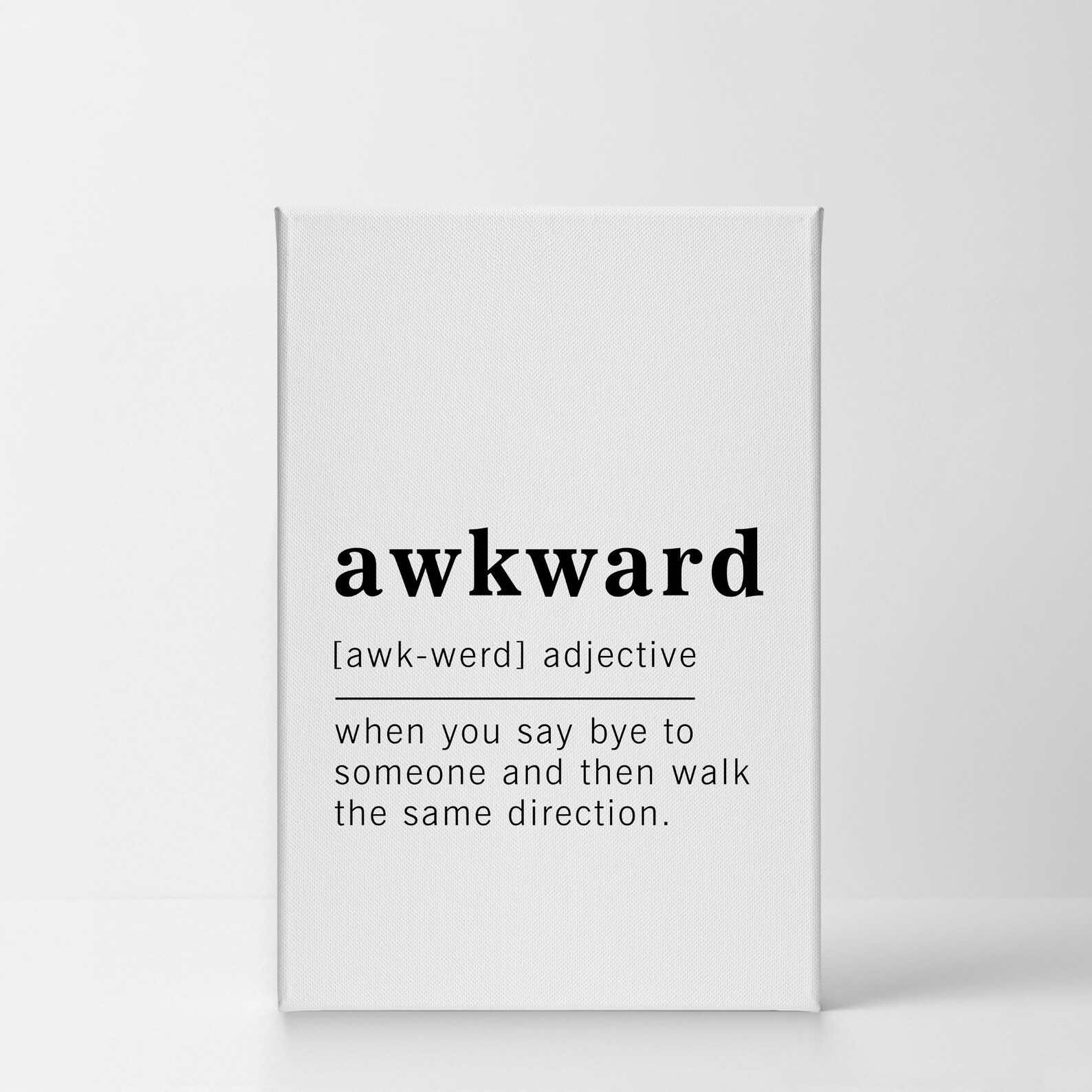 Funny Adjective Noun Dictionary Definition of Awkward Canvas - Etsy