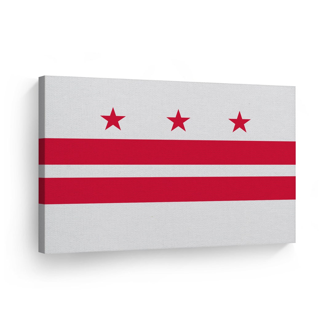 Washington DC State Flag CANVAS or METAL Wall Art Print State Capital ...