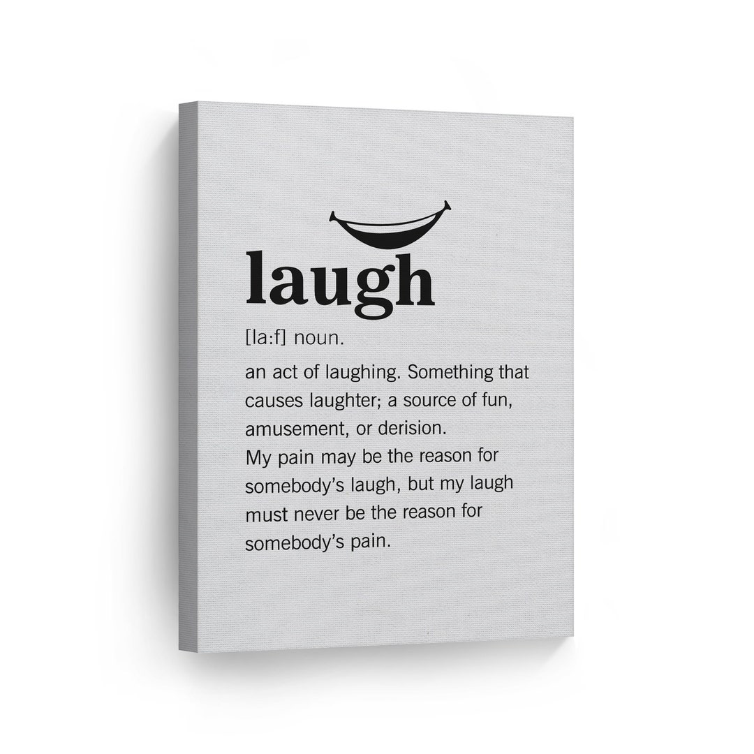 Noun Dictionary Definition of Laugh Funny Quote Canvas Print Funny ...