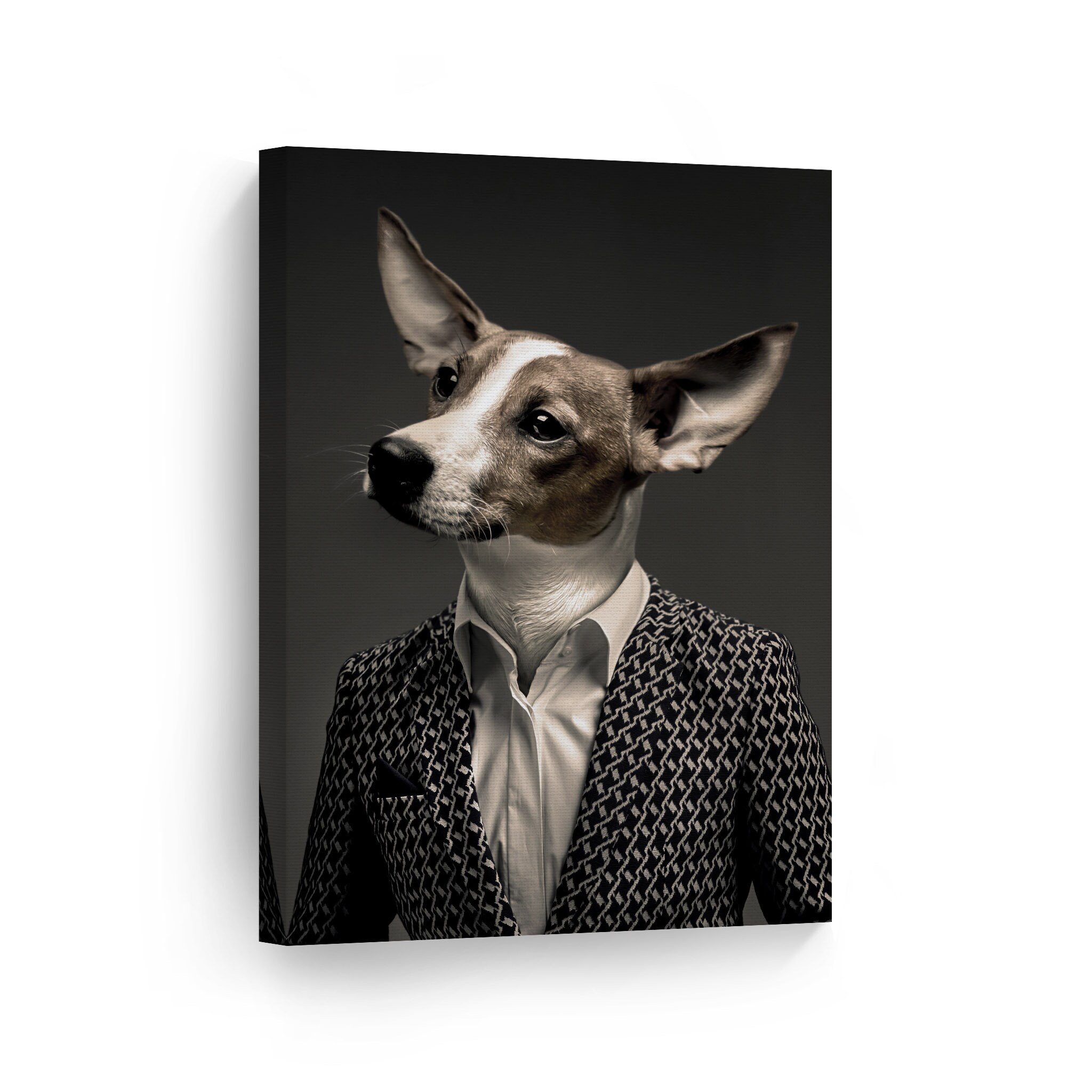 Portrait of Businessman Dog with Suit Animal Canvas Wall Art | Etsy