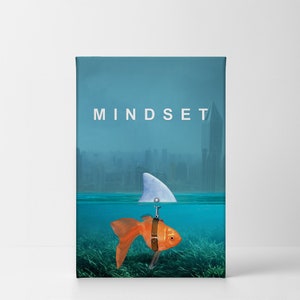 Mindset Canvas Print Goldfish Shark Entrepreneur Inspirational ...