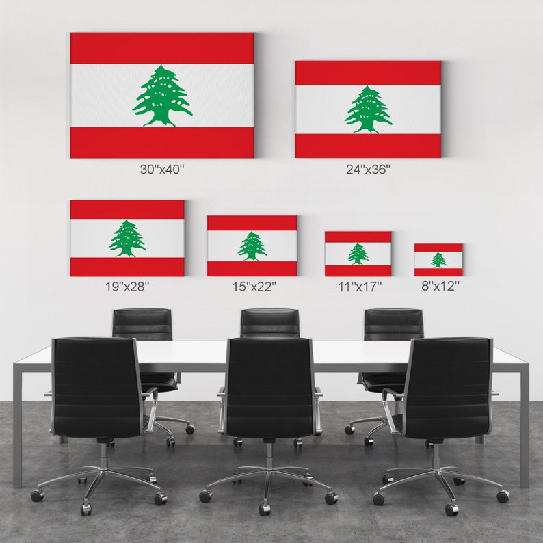 Lebanon Flag CANVAS or METAL Wall Art Print Country Flags - Etsy