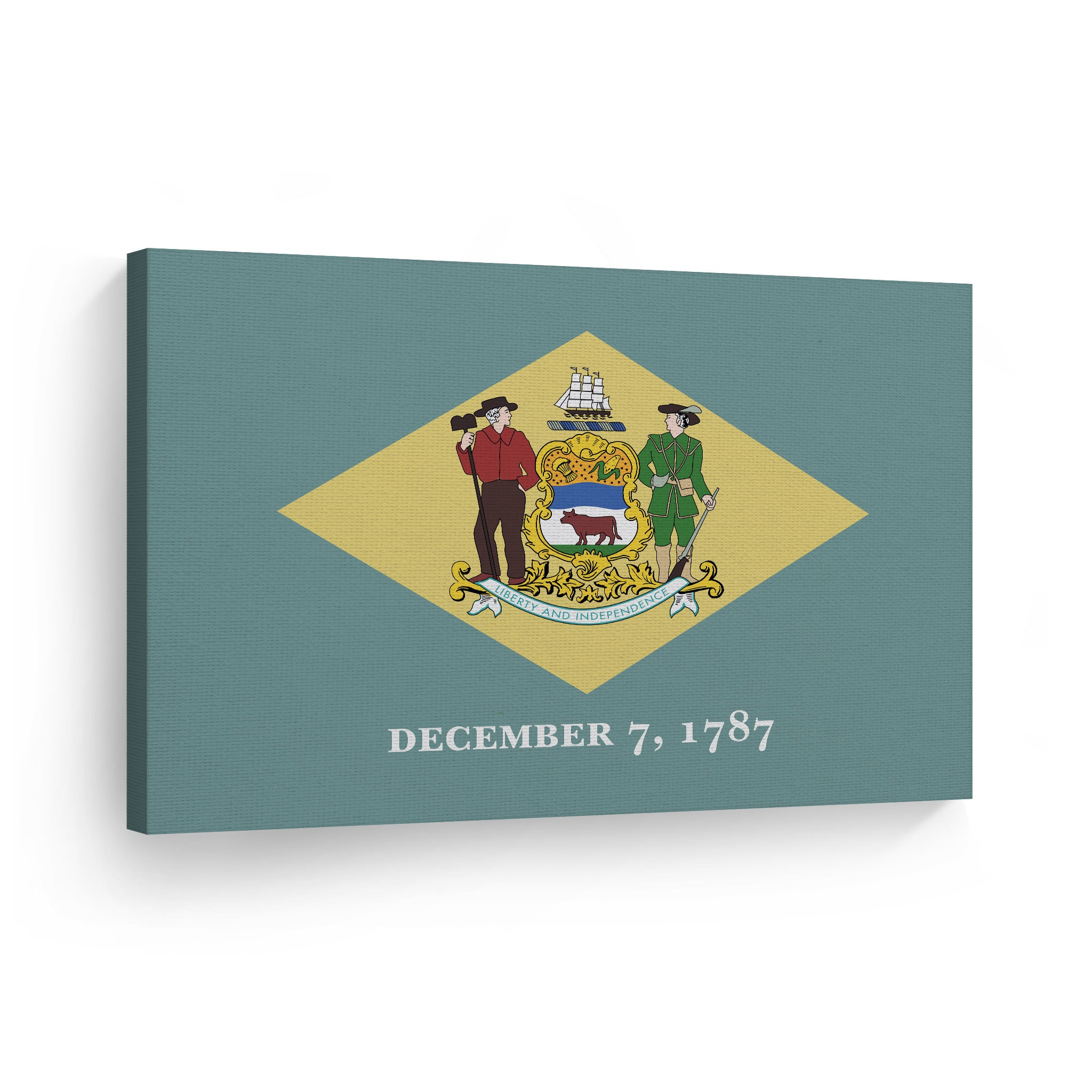 Delaware State Flag CANVAS or METAL Wall Art Print State | Etsy