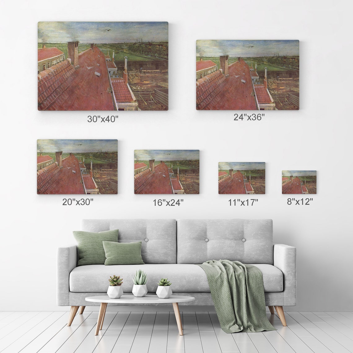 Vincent Van Gogh Rooftops View From the Atelier the Hague 1882 Metal ...