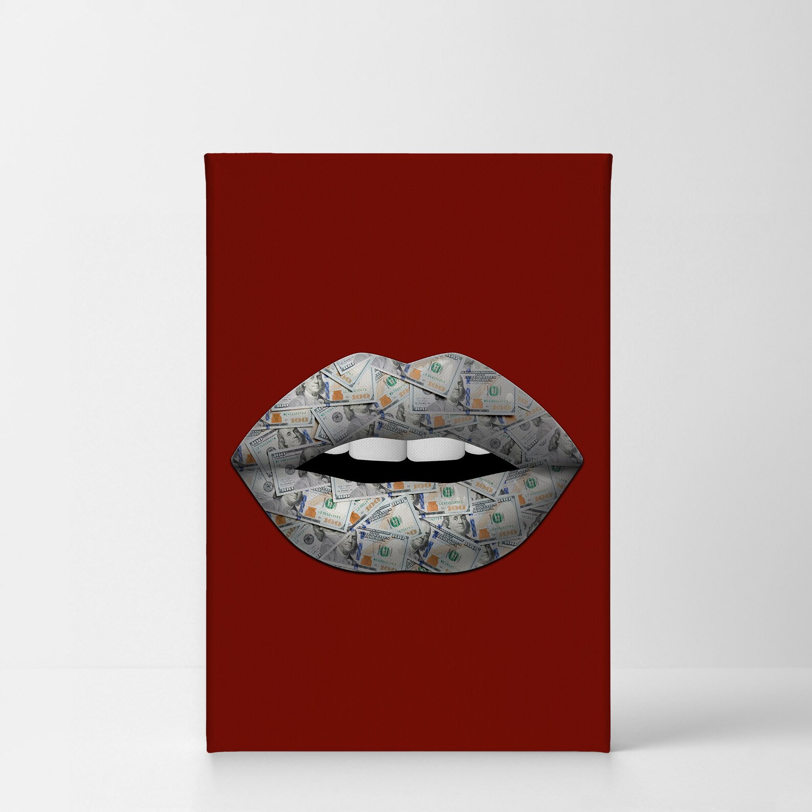 Modern Style Lips With 100 Dollar Money Red Motivational | Etsy