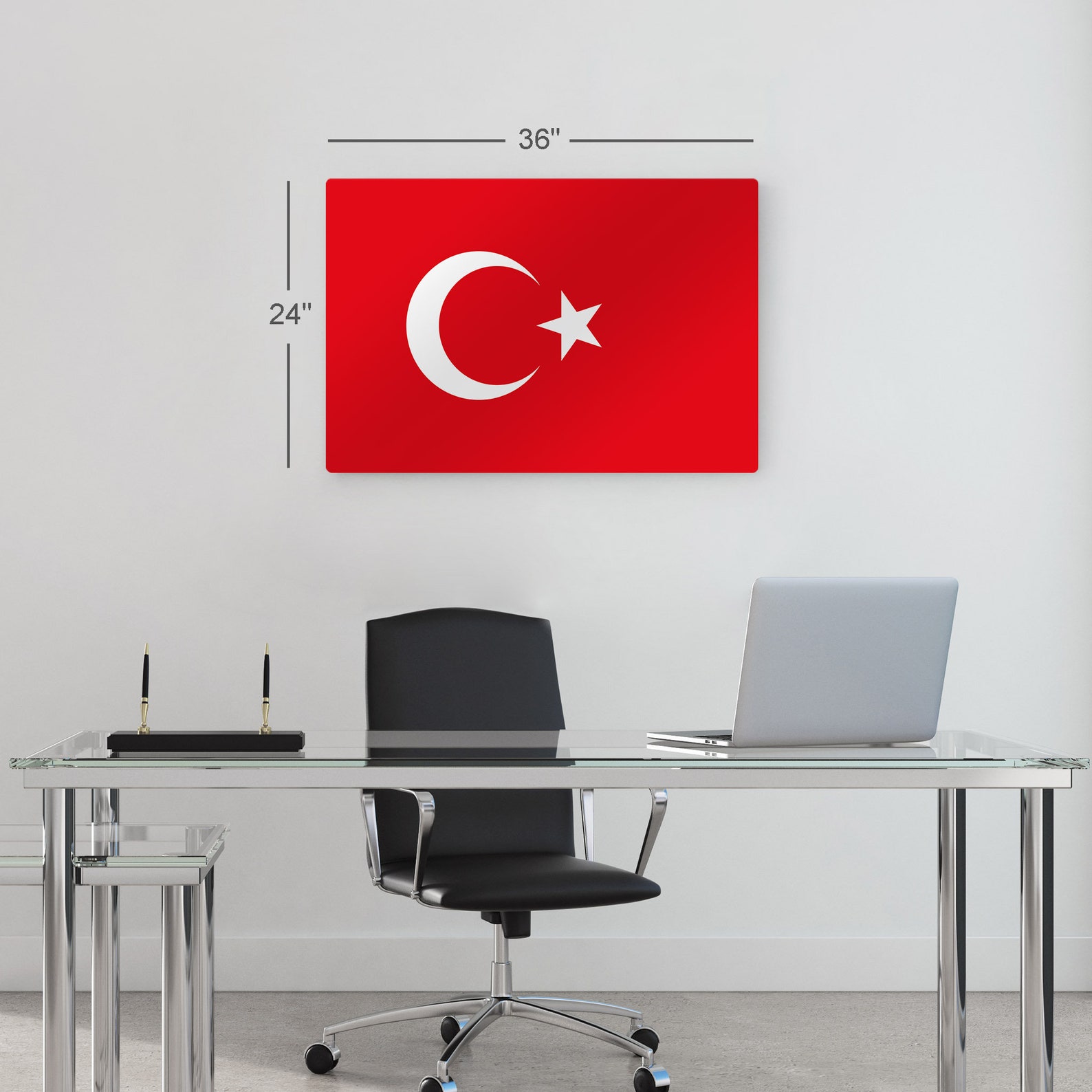 Turkey Flag CANVAS or METAL Wall Art Print Country Flags - Etsy
