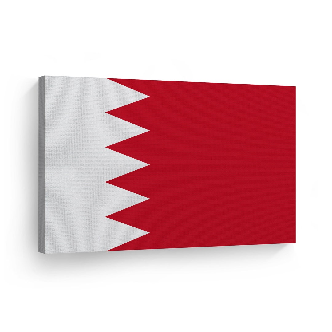 Bahrain Flag CANVAS or METAL Wall Art Print Country Flags Office Living ...