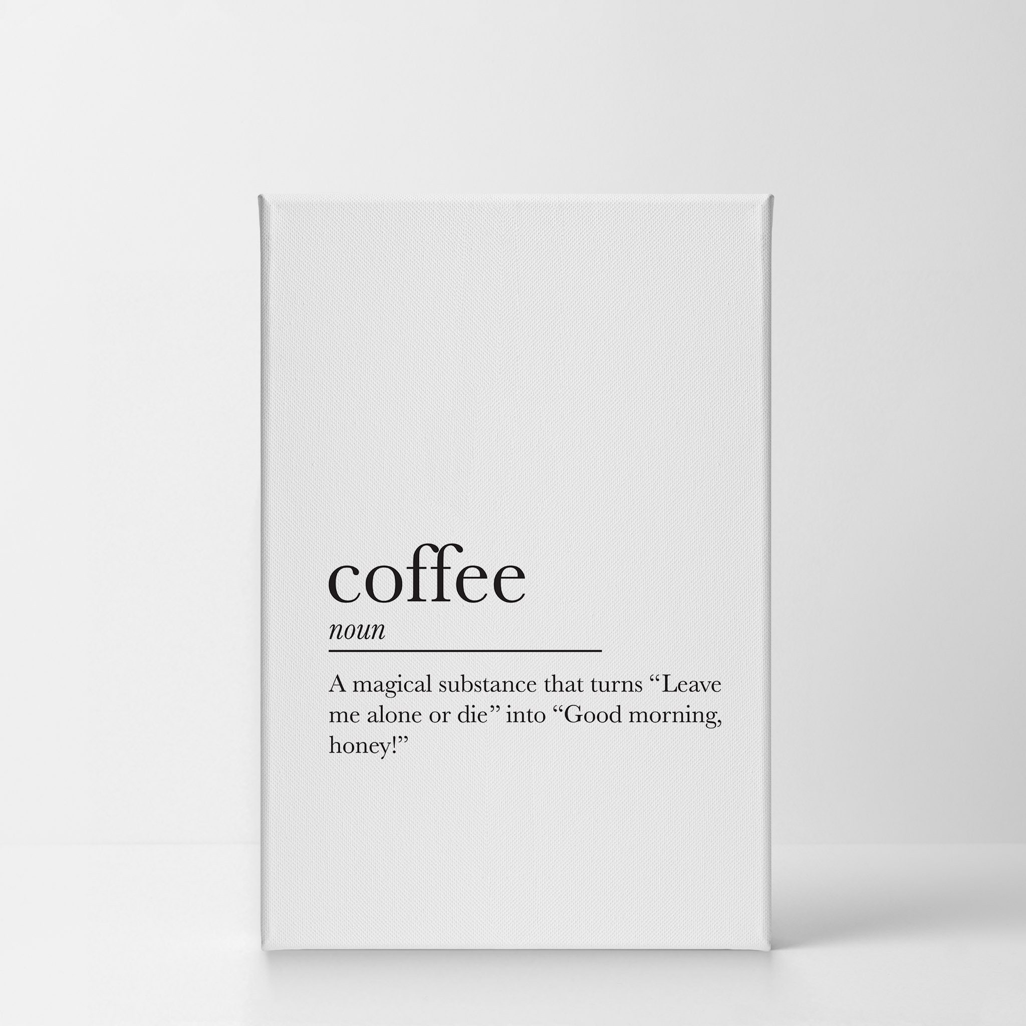 Coffee Lettering Dictionary Art Noun Definition Canvas Wall | Etsy