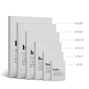 Funny Noun Dictionary Definition of Haha Canvas Print Inspirational ...