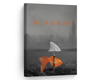 Mindset Canvas Print Inspiartional Motivational Wall Art Black White ...