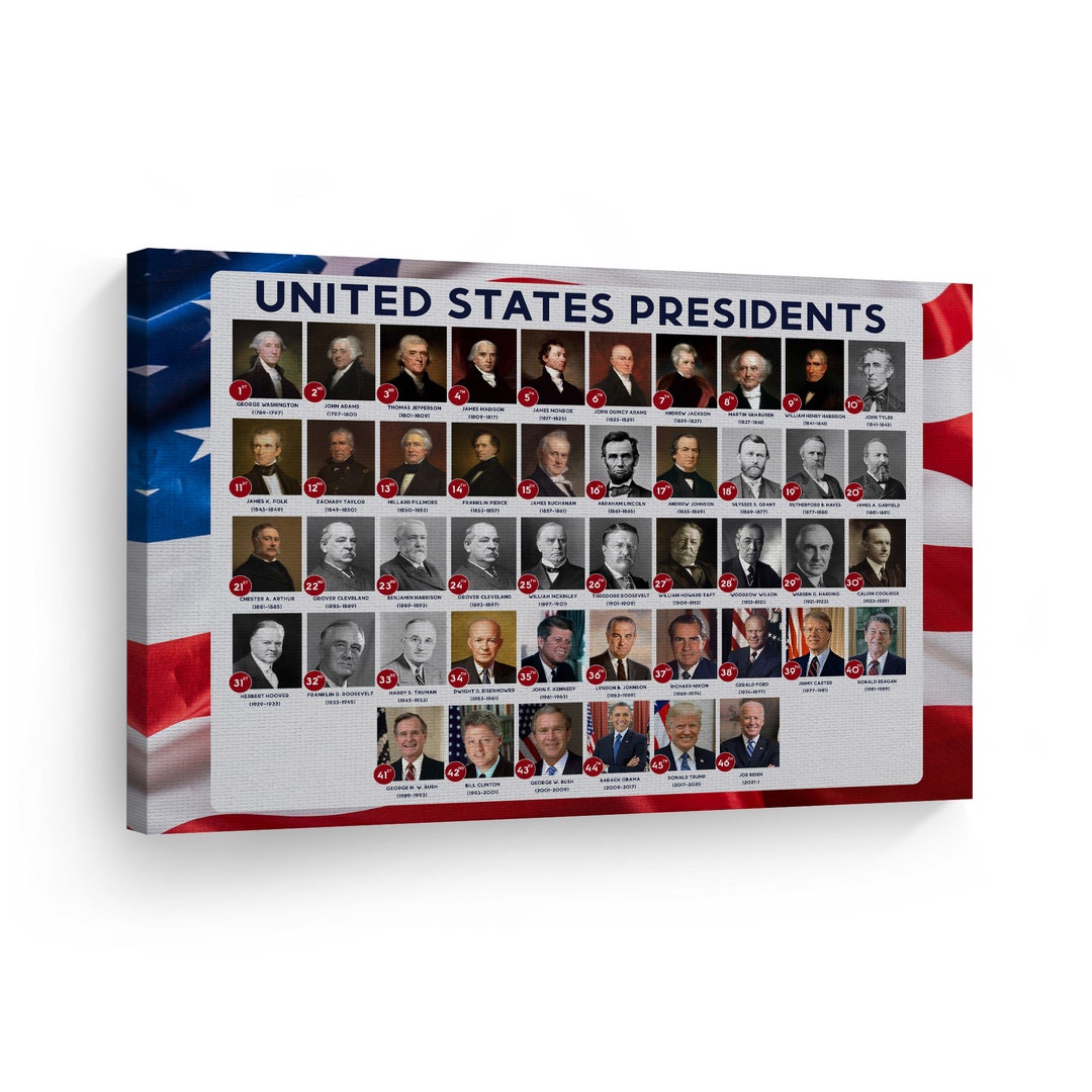 Presidents of the United States of America Collage Canvas Wall Art ...