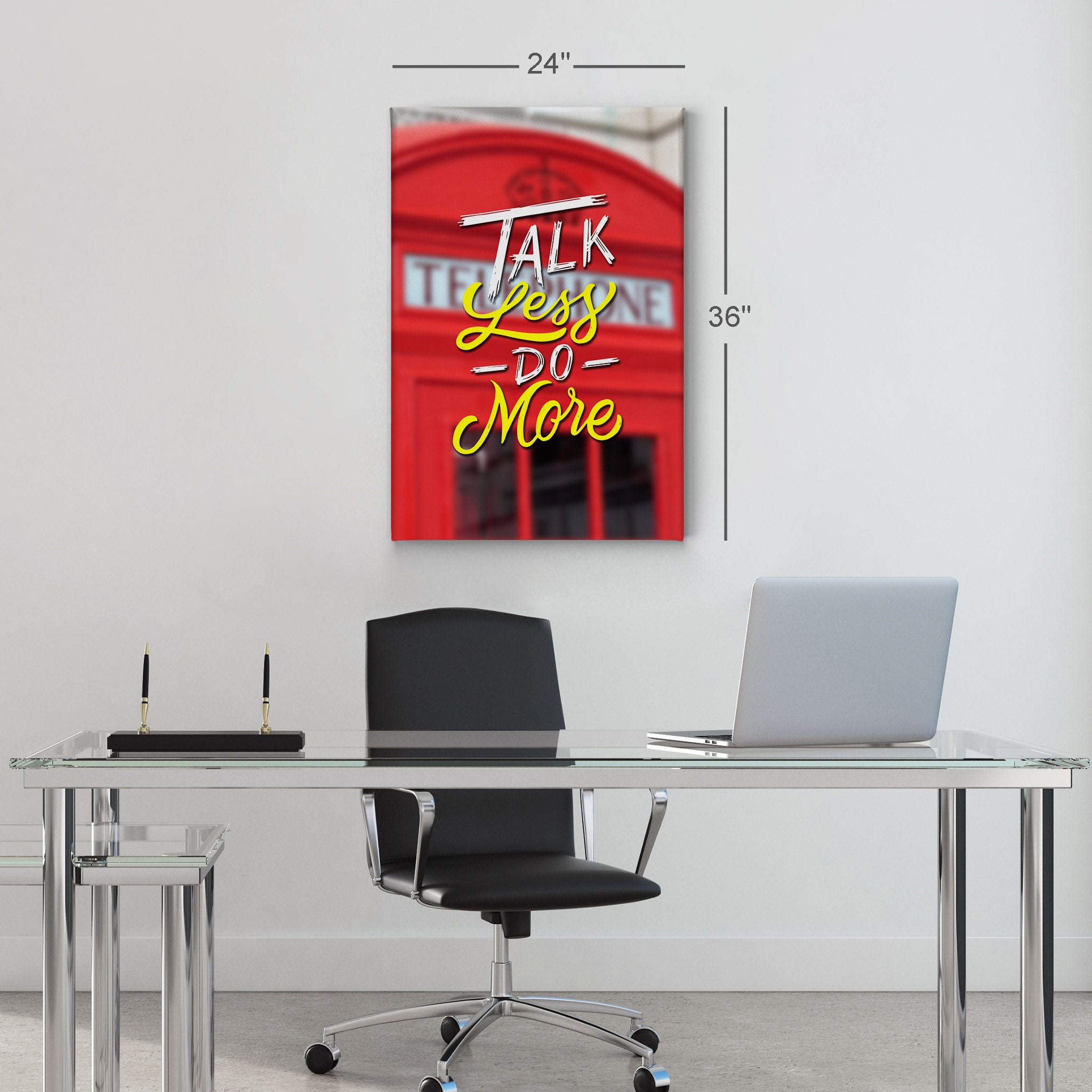 Talk Less Do More Modern Lettering Red Phone Box Motivational | Etsy