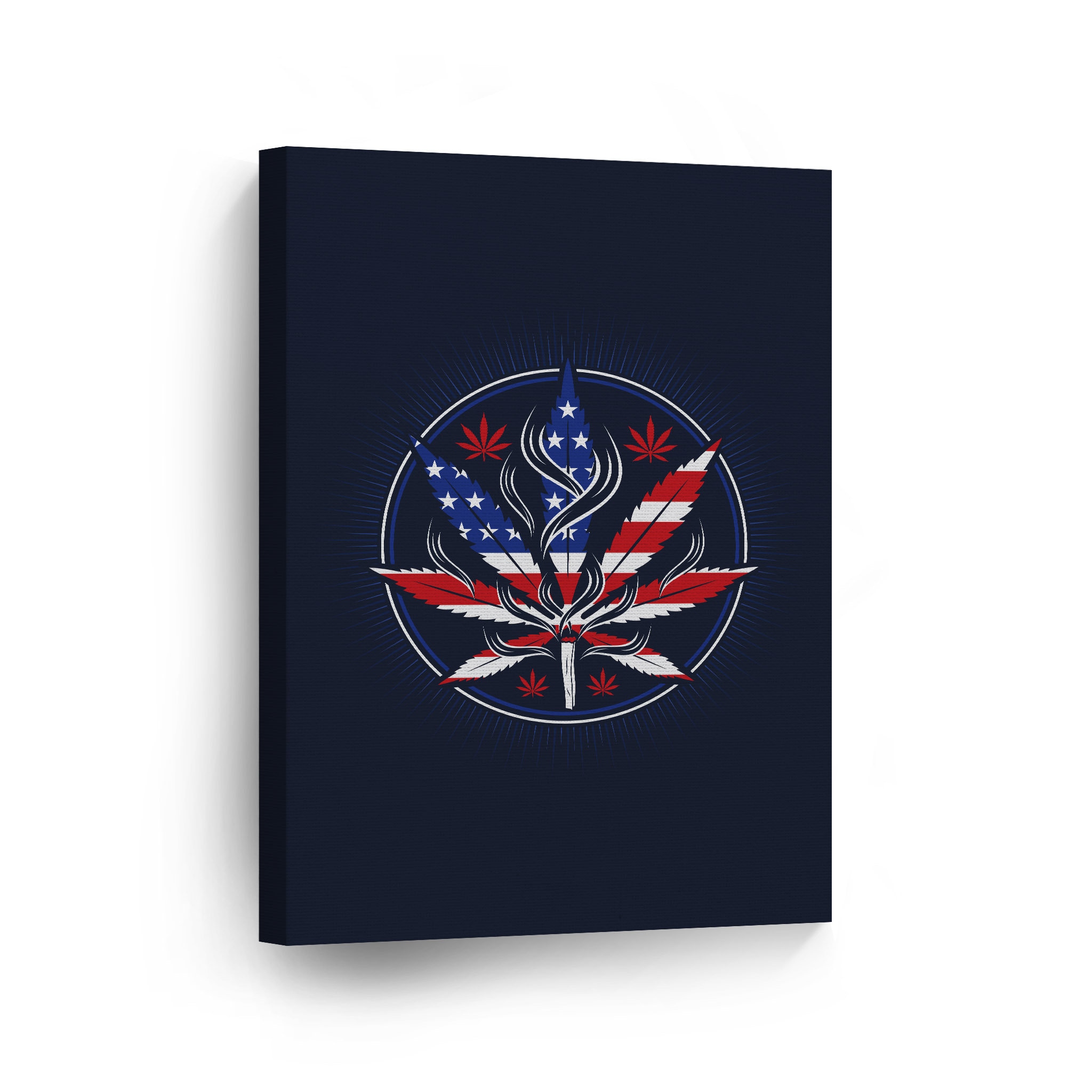 Marijuana Leaf With American USA Flag Smoke Weed Canvas Wall - Etsy
