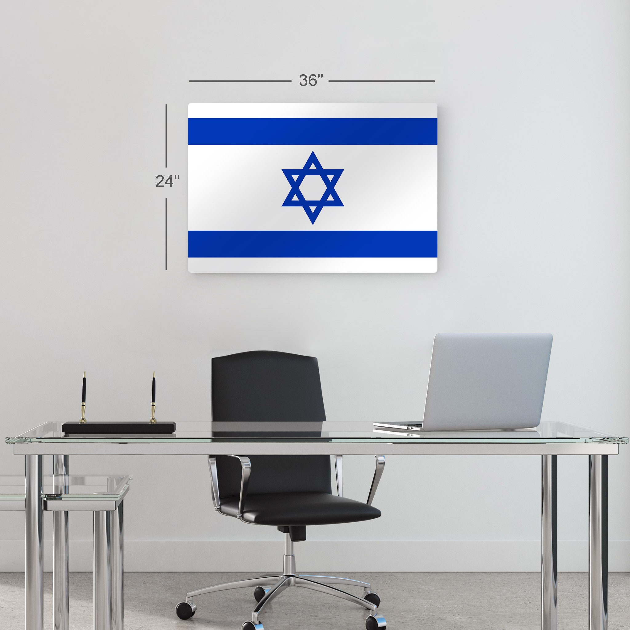 Israel Flag CANVAS or METAL Wall Art Print Country Flags | Etsy