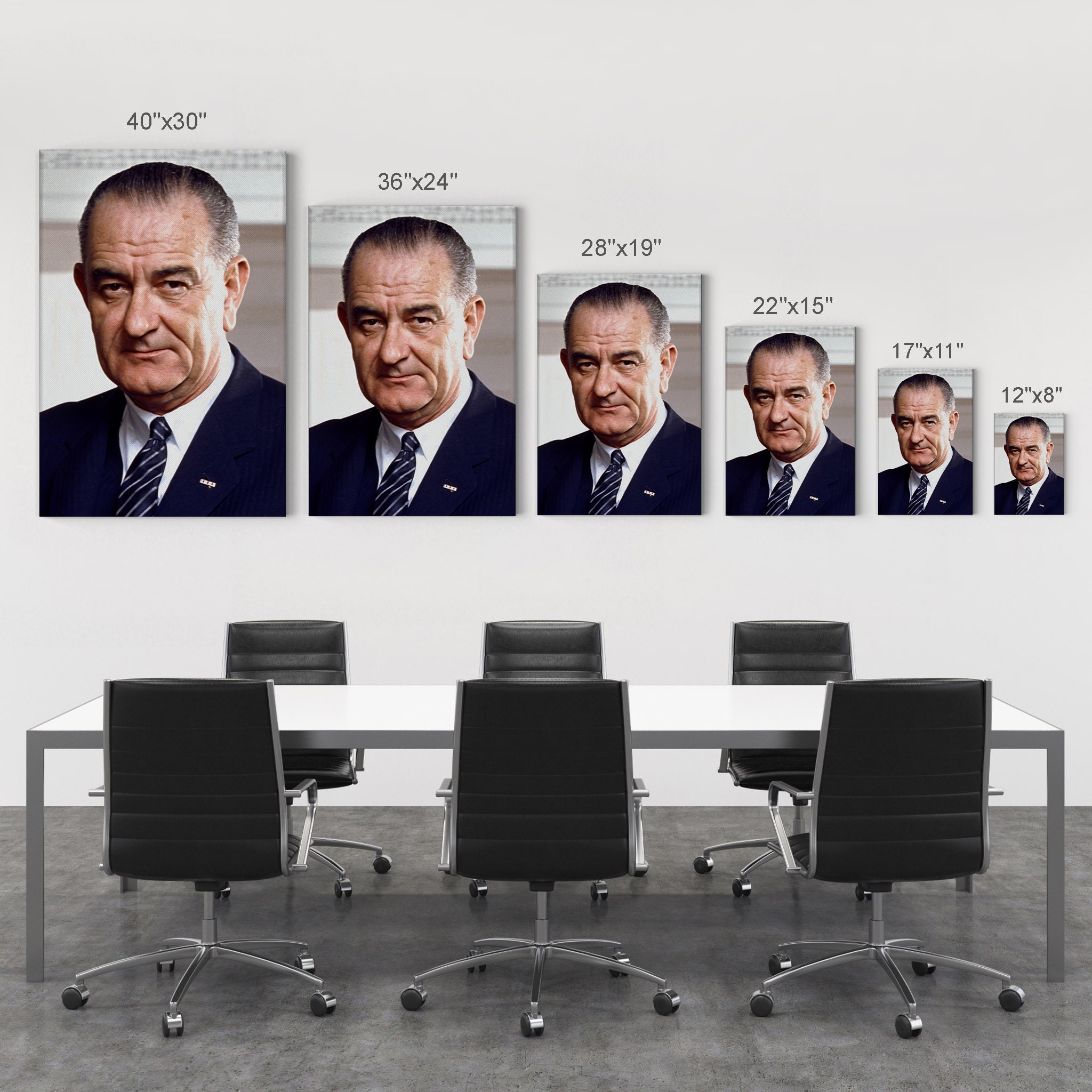 36th President of America Lyndon Baines Johnson Portrait METAL | Etsy